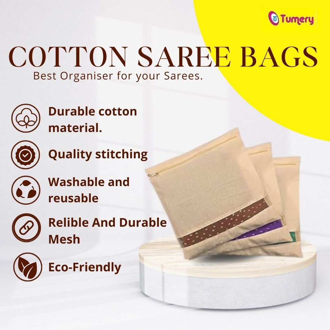 Tumery Cotton Saree Bags/Covers For Storage Big Size Single (16 X 14 ...